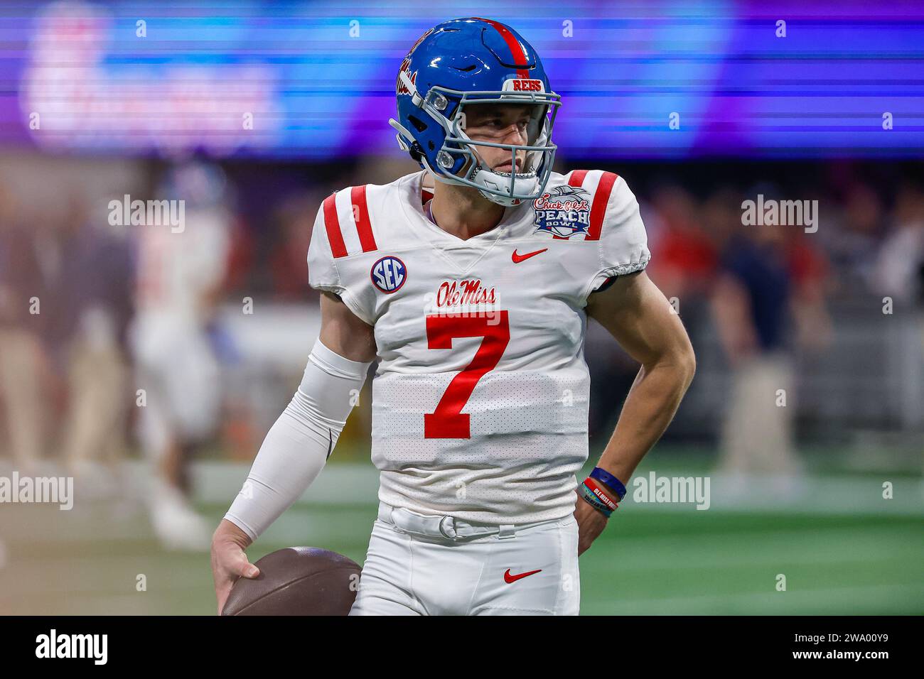 December 30, 2023: Walker Howard of Ole Miss prior to the Chick-fil-A ...