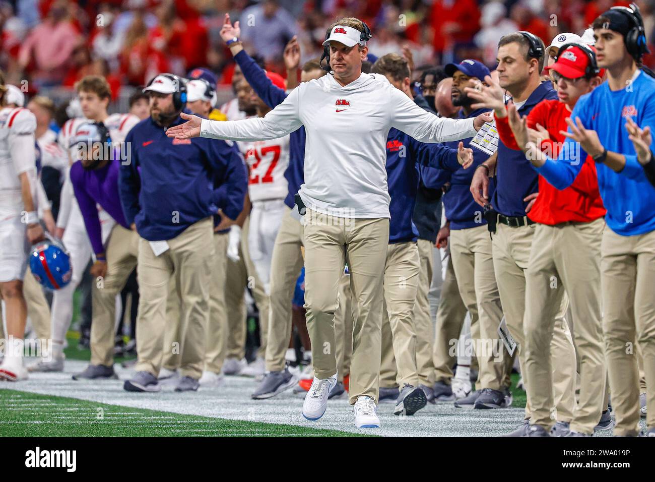 December 30, 2023: Ole Miss head coach, Lane Kiffin, during the Chick ...