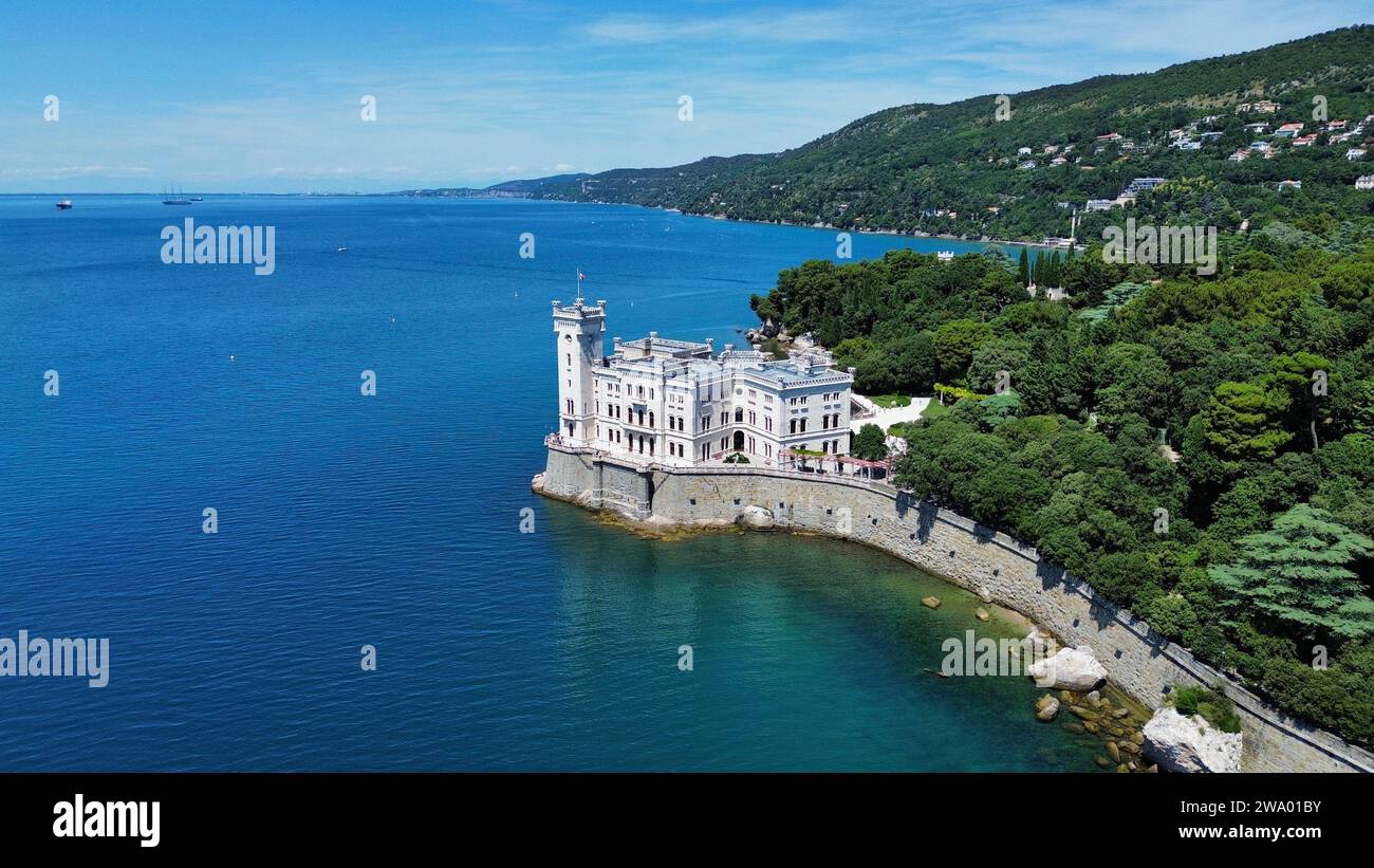 Miramare castle aerial hi-res stock photography and images - Alamy
