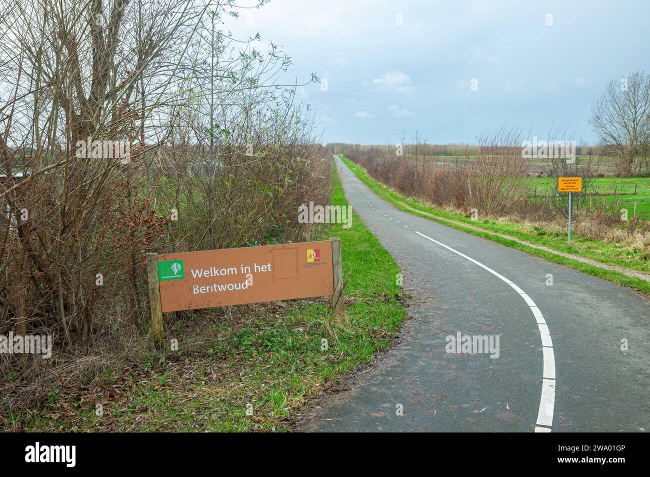 Entrance to Bentwoud recreation area: a large planted forest with many ...