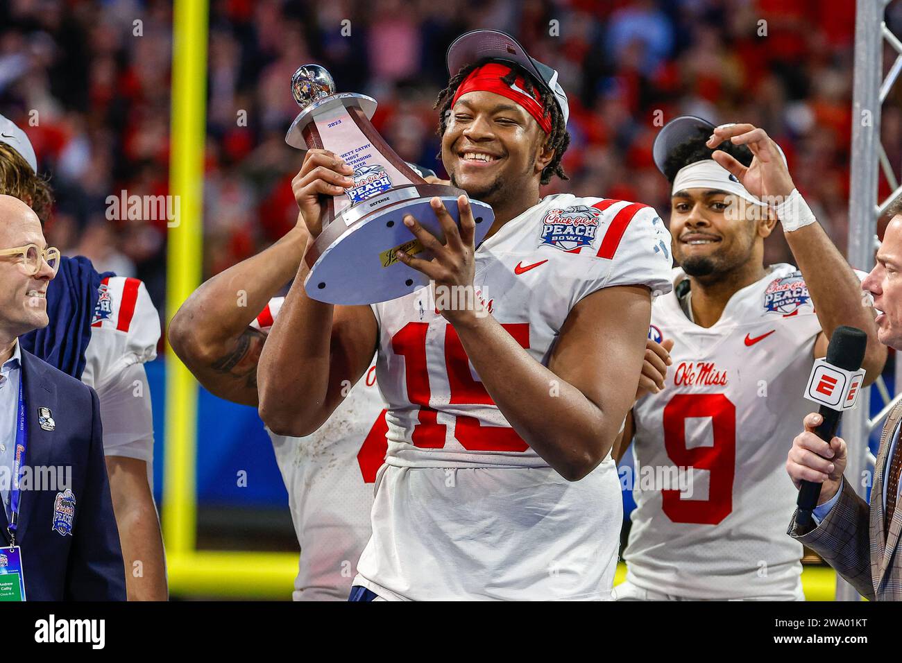 December 30, 2023: Jared Ivey of Ole Miss gets the Defensive Player of ...