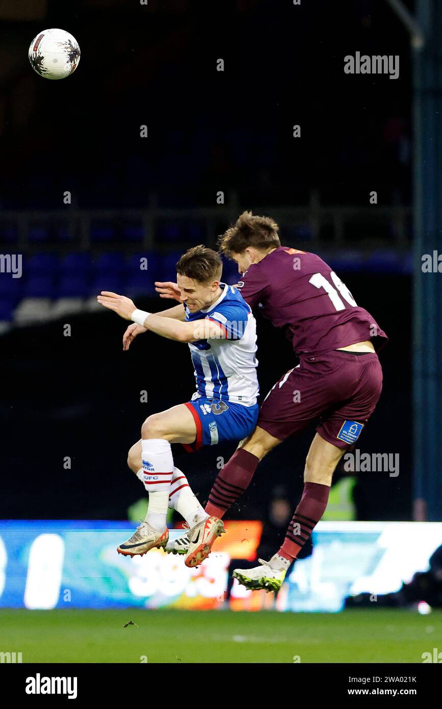 Nicky Featherstone of Hartlepool United Football Club is tussling with ...