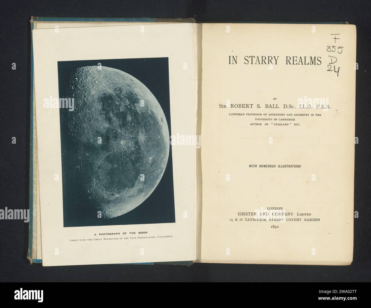 In starry realms, Robert Stawell Ball, 1892 book London paper. linen (material) collotype ...