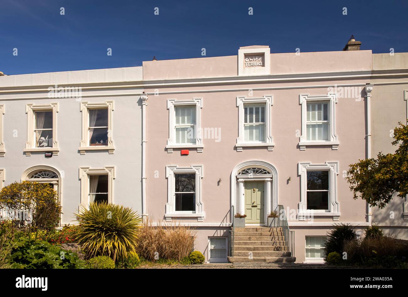 Ireland, Dublin, Sandycove, Cliff Terrace elegant Georgian terraced ...