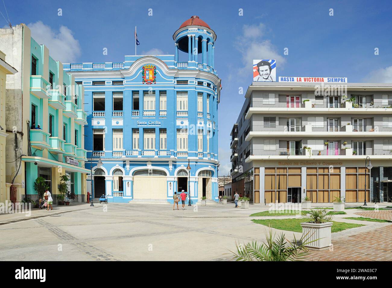Town square known as Plaza de los Trabajadores, one building featuring ...