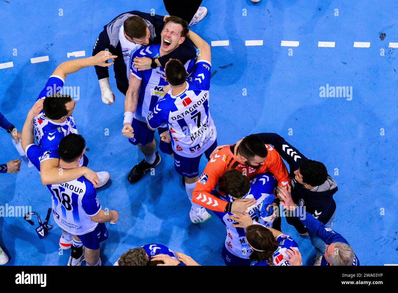 Stuttgart, Germany. 23rd Dec, 2023. Handball: 1st Bundesliga, men, 2023 ...