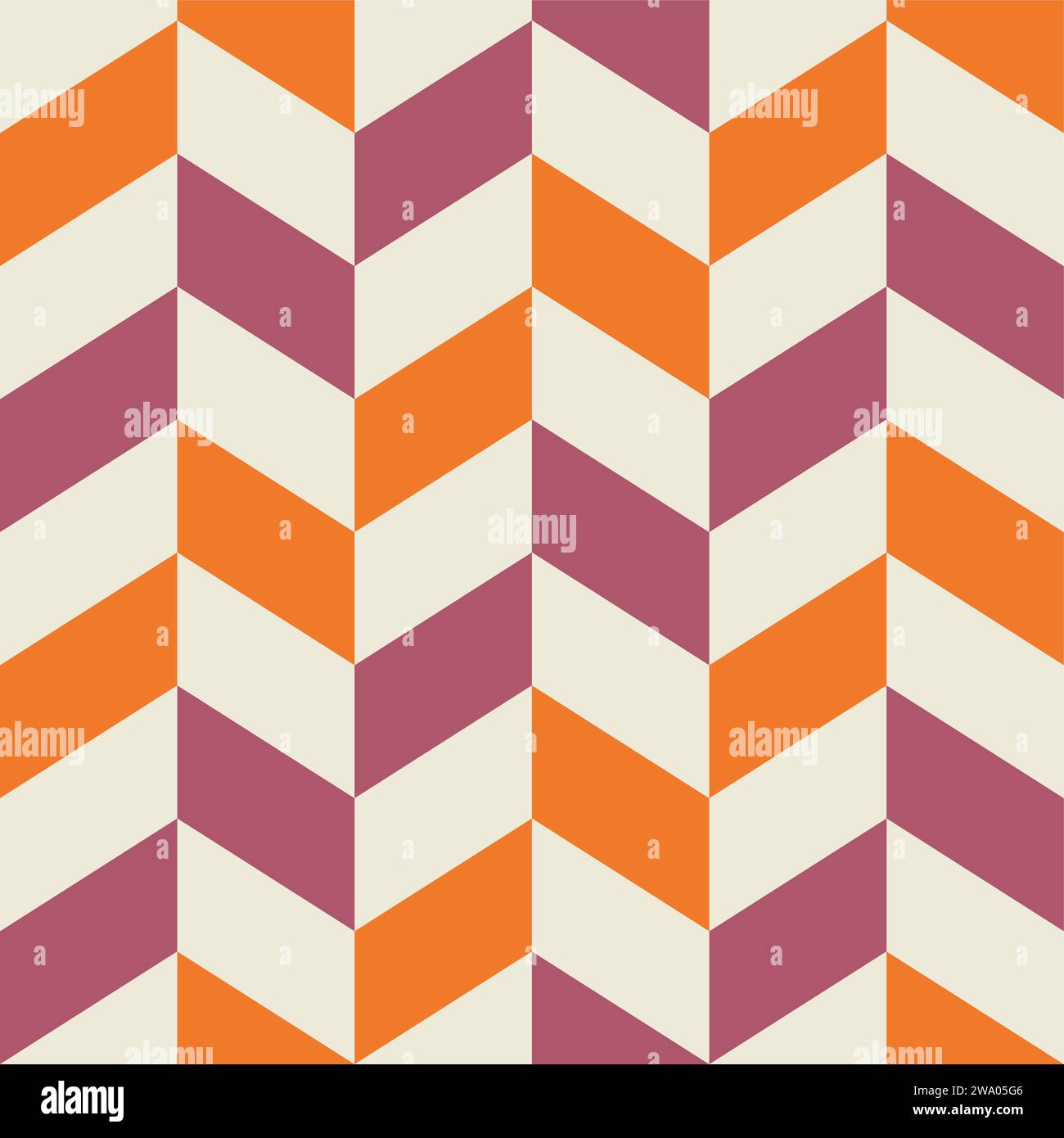 Abstract Vertical Zigzag Retro Pattern inBeige, Magenta, and Orange ...