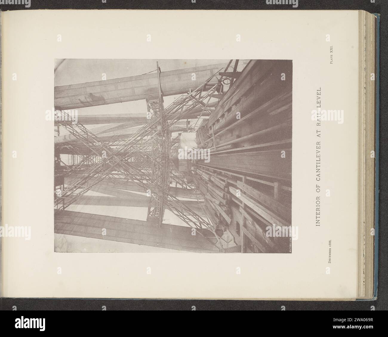 Interior of cantilever at rail level, 1888 photomechanical print London ...