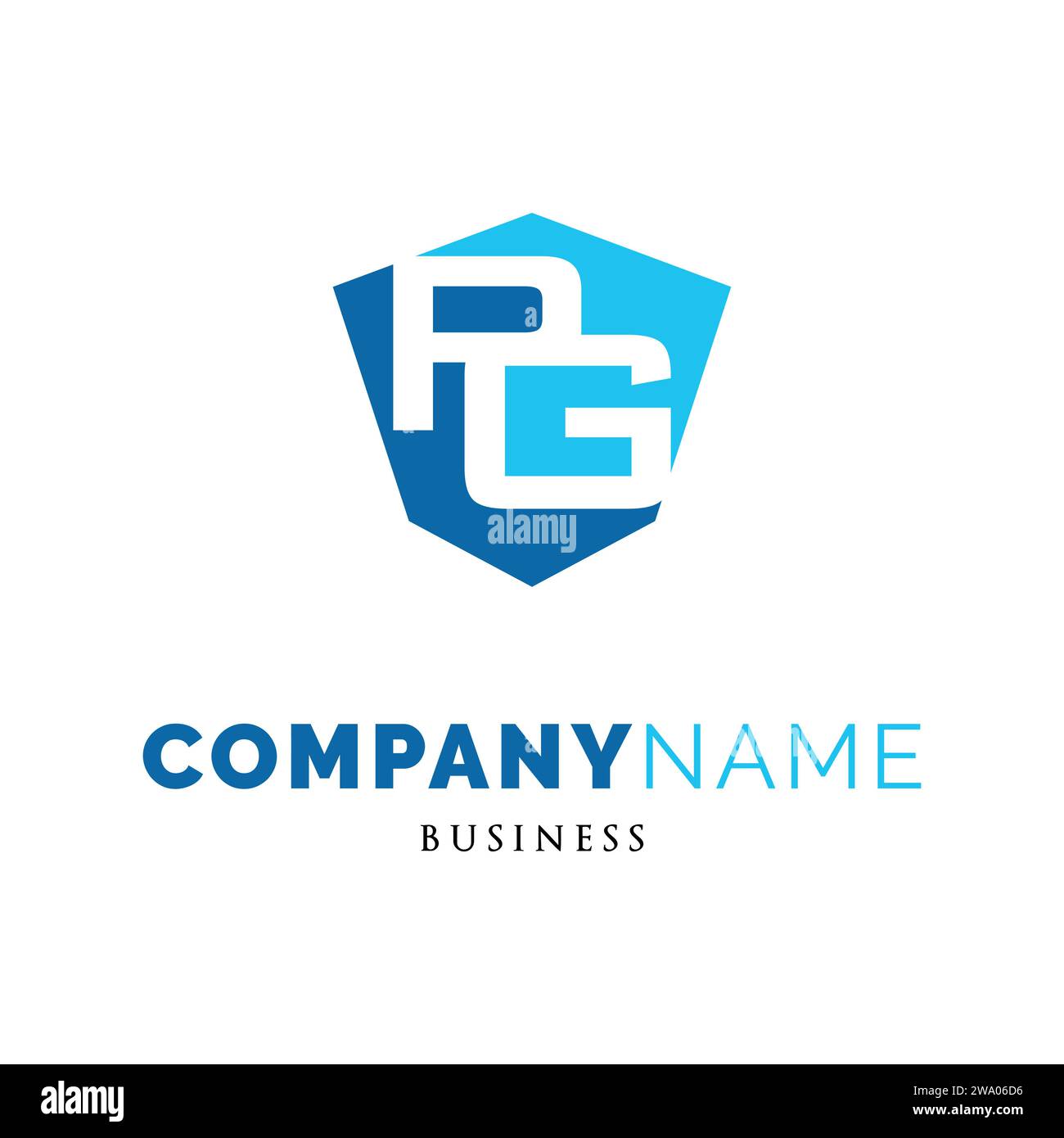Initial Letter PG Shield Icon Logo Design Template Stock Vector Image ...