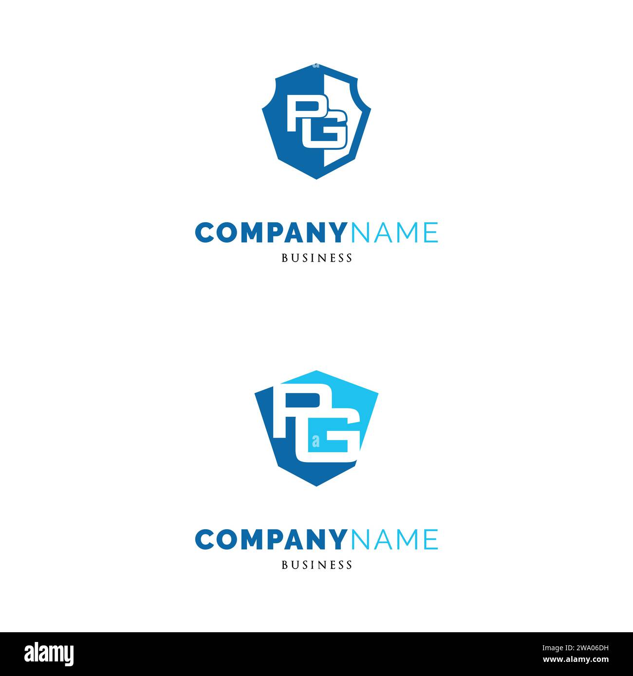 Set of Initial Letter PG Shield Icon Logo Design Template Stock Vector ...