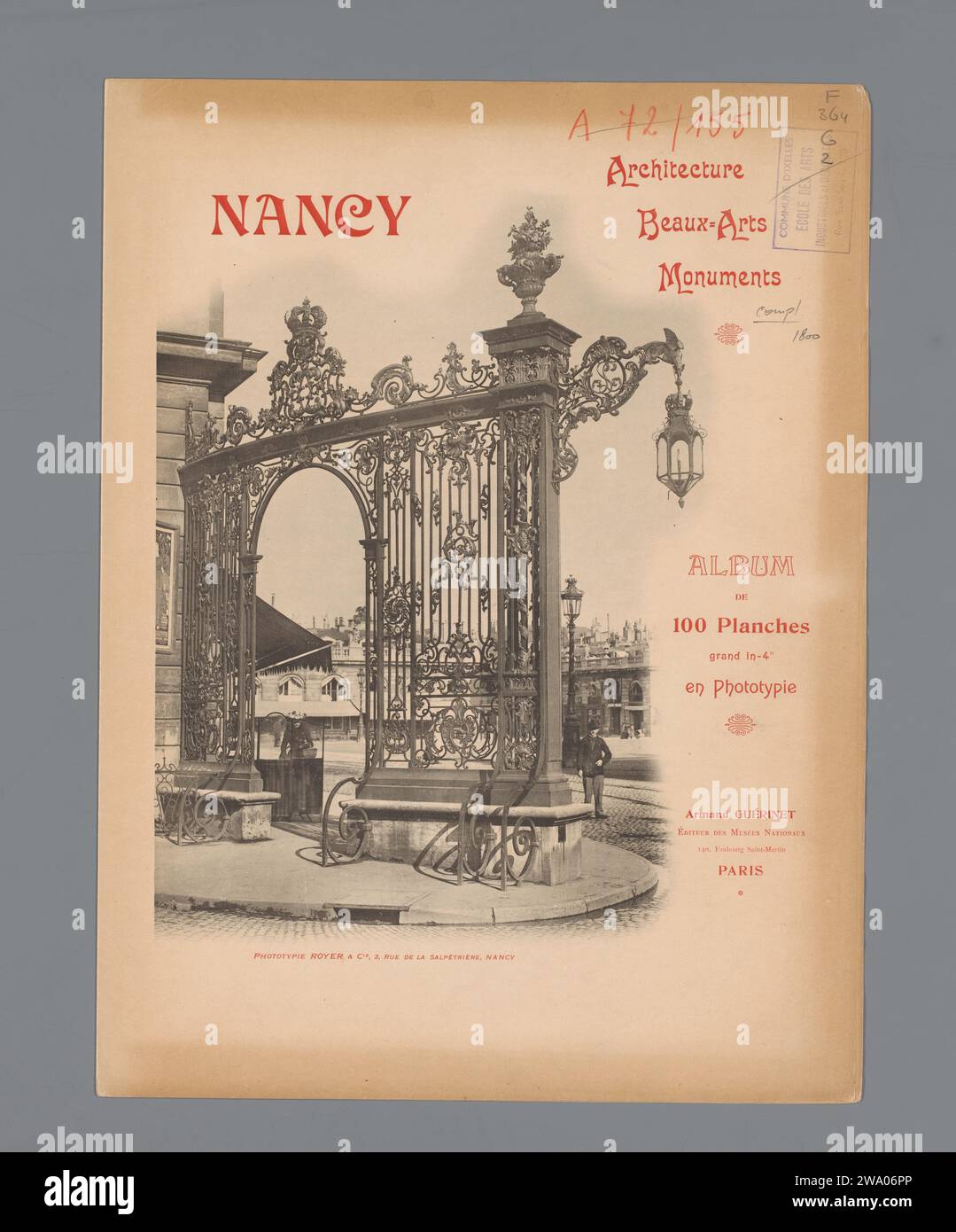 Nancy : architecture, beaux-arts, monuments, 1896 Cover with 103 prints ...