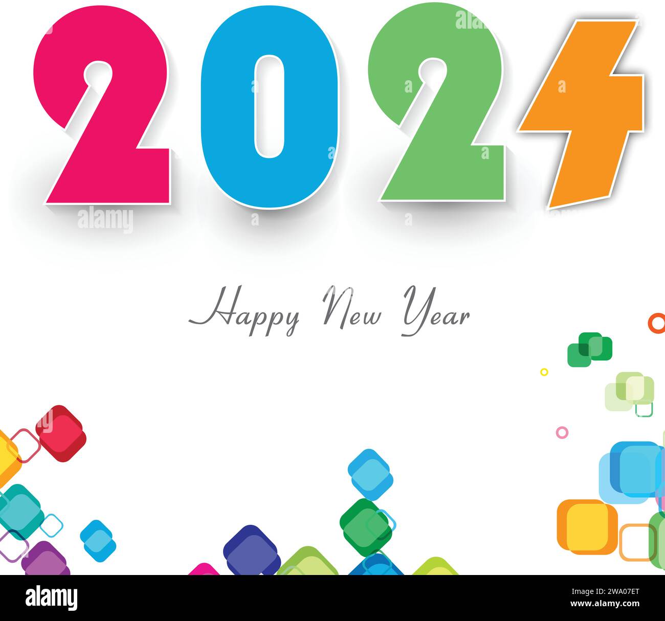 New year 2024 clock Stock Vector Images - Alamy