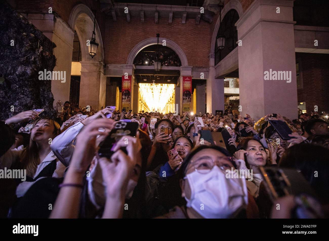Chiang Mai, Thailand. 01st Jan, 2024. People take pictures of the ...