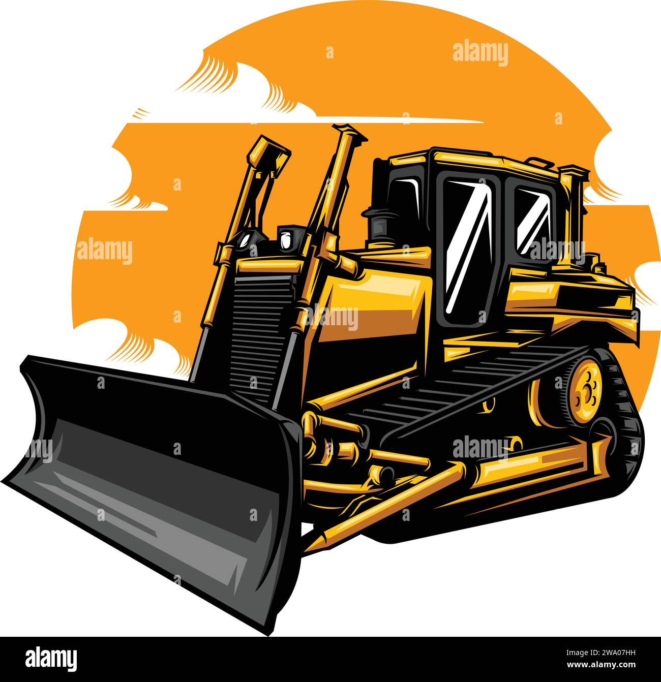 Bulldozer work construction new Stock Vector Images - Alamy