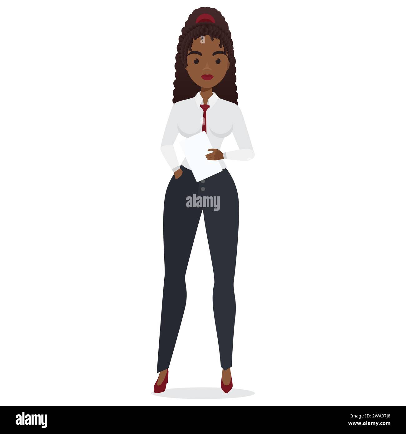 Confident african businesswoman. Serious black female office manager ...