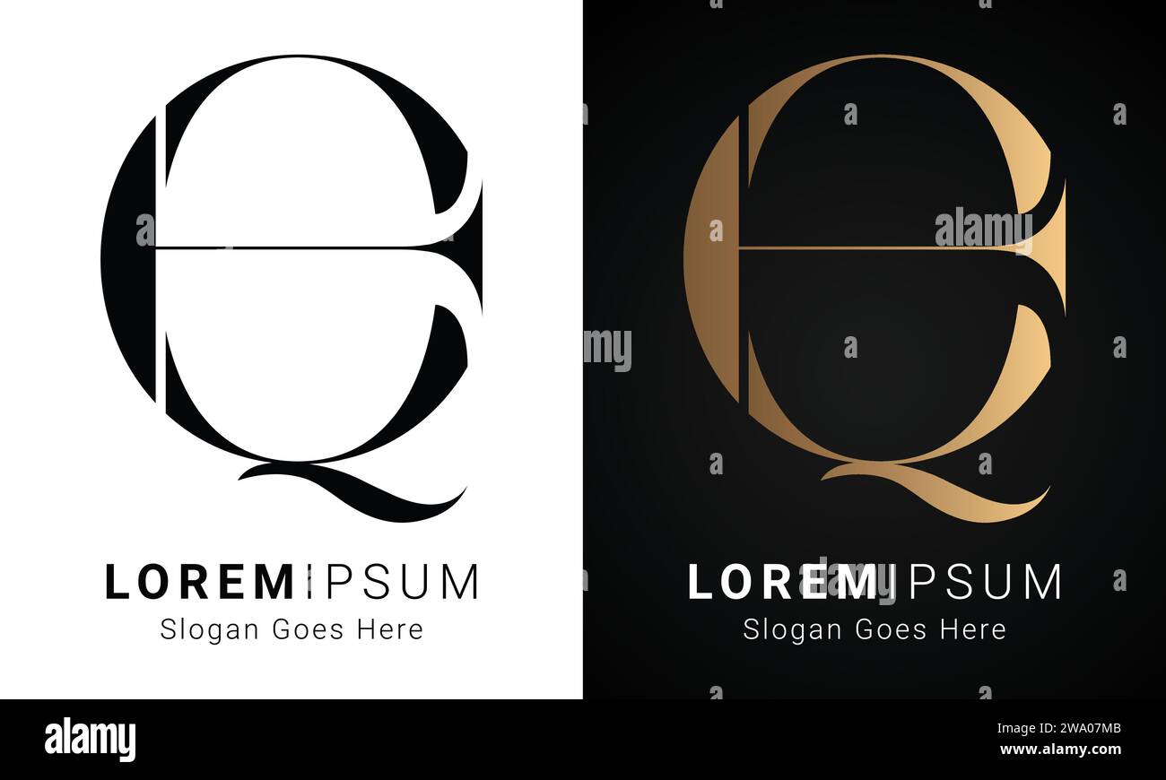 Luxury Initial EQ or QE Monogram Text Letter Logo Design Stock Vector Image & Art - Alamy