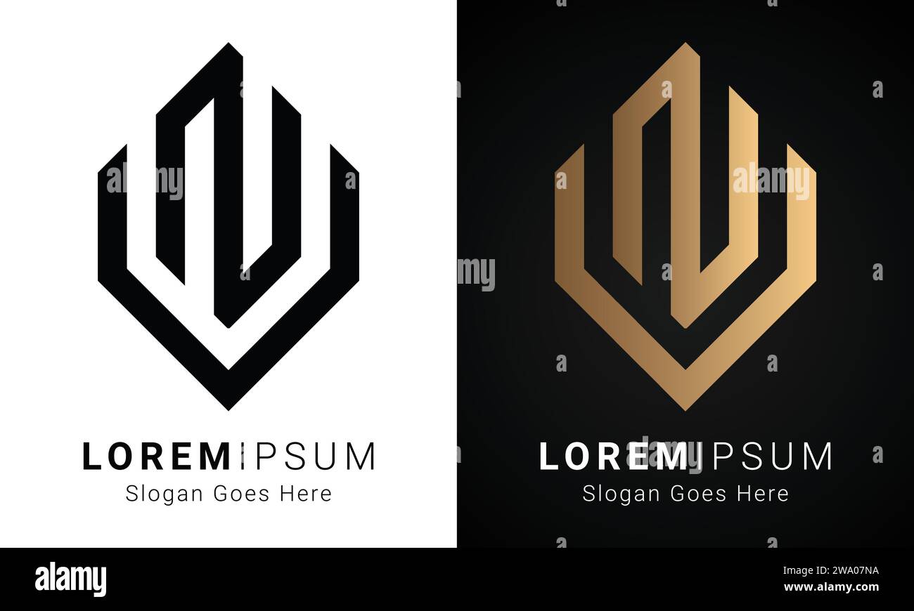 Letter nv logo hi-res stock photography and images - Alamy