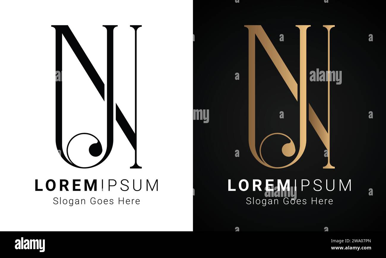 Luxury Initial NU or UN Monogram Text Letter Logo Design Stock Vector Image & Art - Alamy