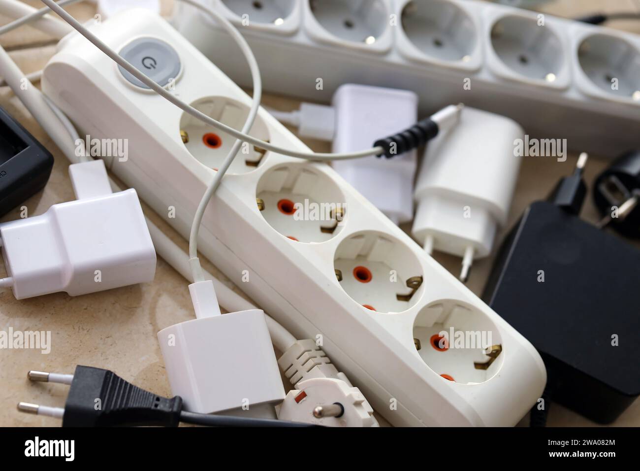 Many plugs extension hi-res stock photography and images - Alamy