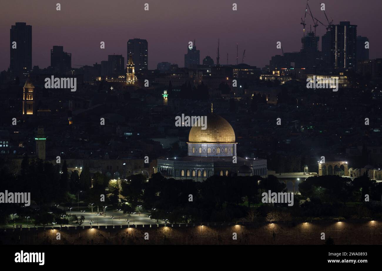 The Dome of the Rock shrine at the Al Aqsa Mosque compound is seen ...