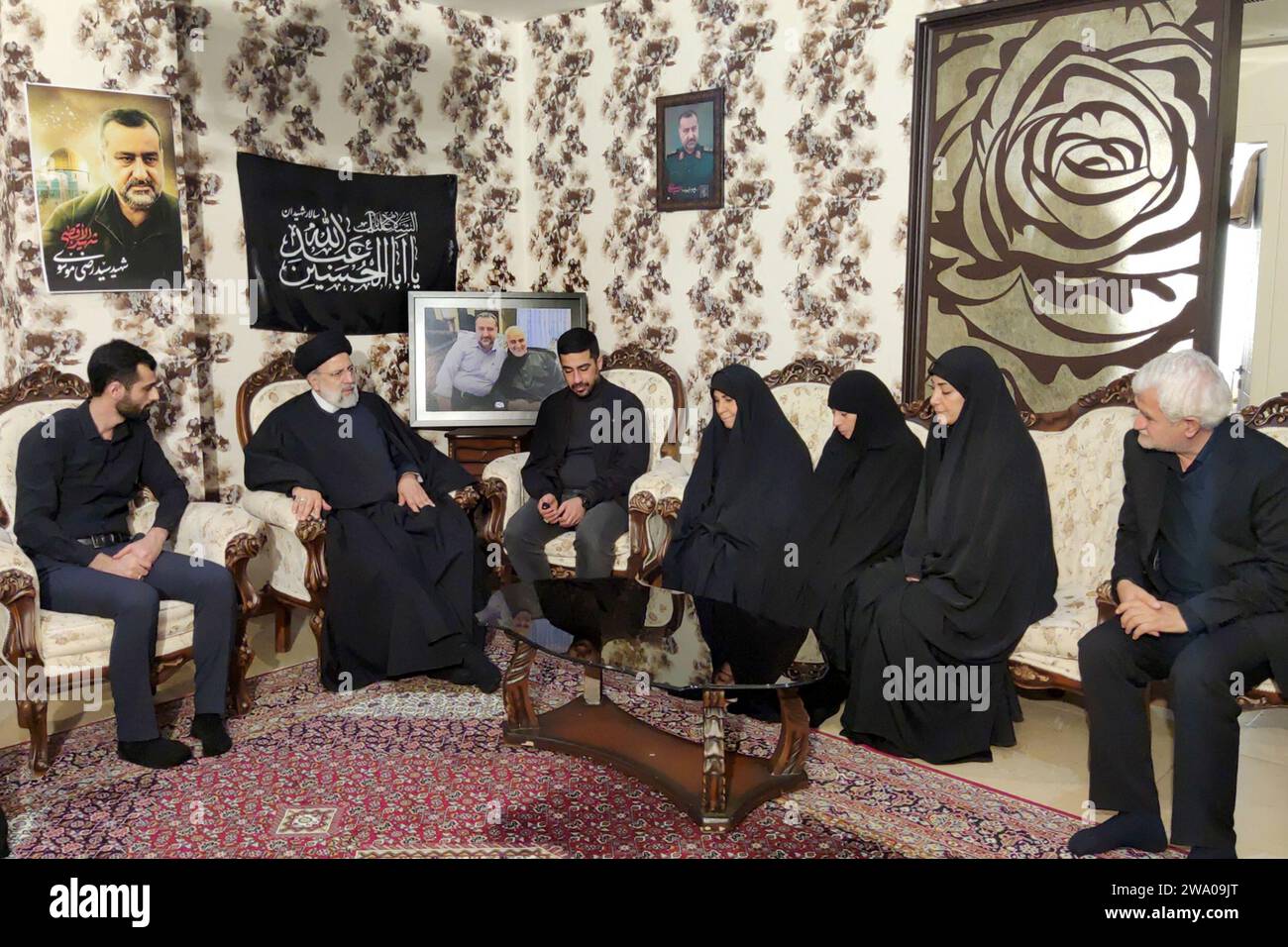 Tehran, Iran. 31st Dec, 2023. Iranian President EBRAHIM RAISI (2L ...