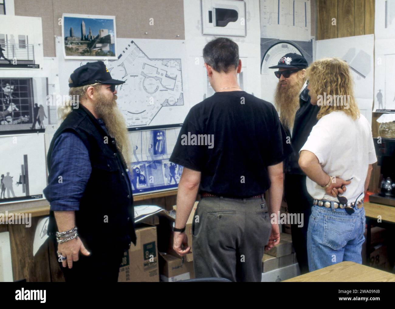Cleveland, OH USA. 25 JUL 1994: From Left, Dusty Hill, James Henke ...