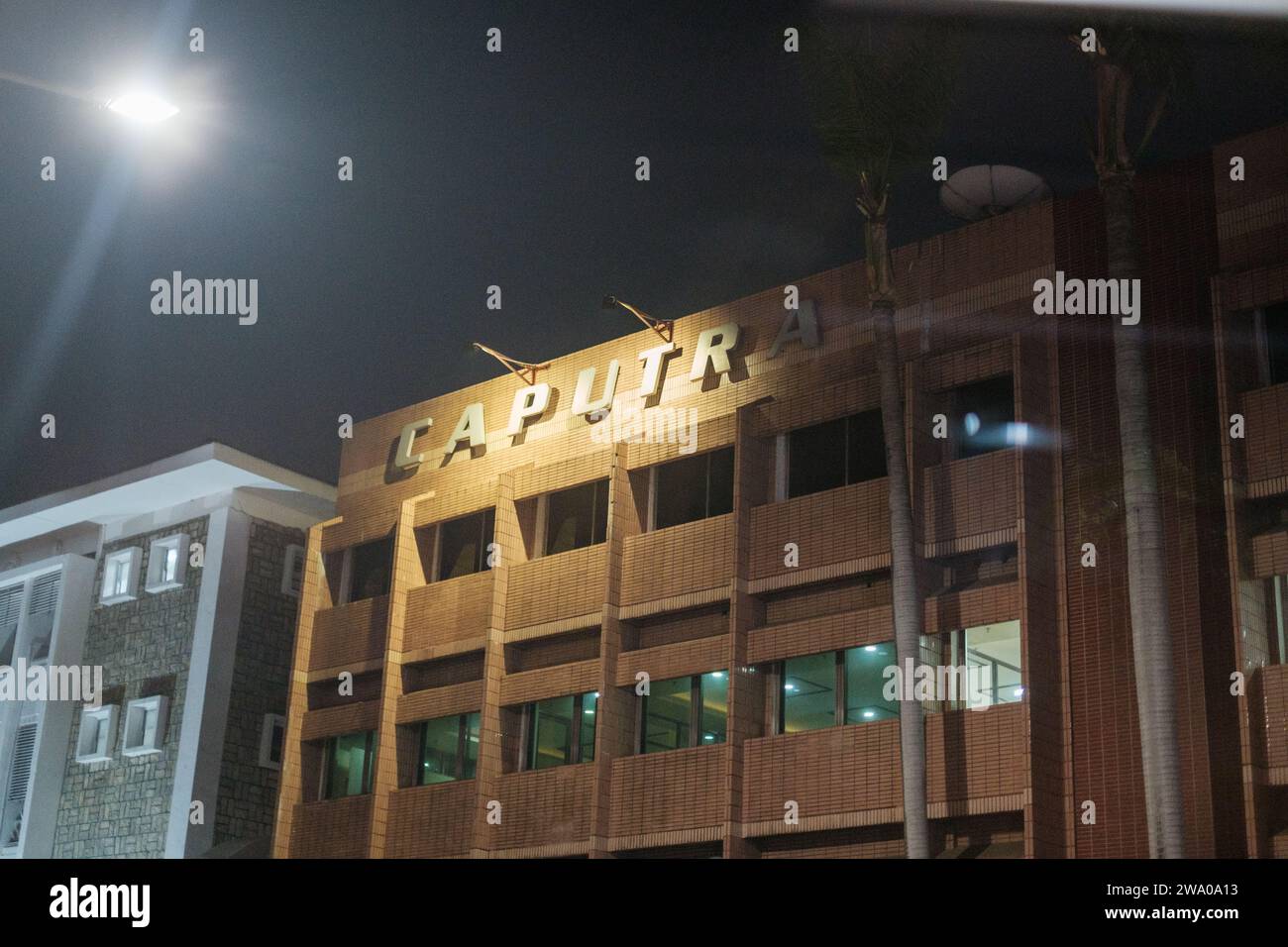 Jakarta, Indonesia - October 4 2023: Nighttime Illuminated Office ...