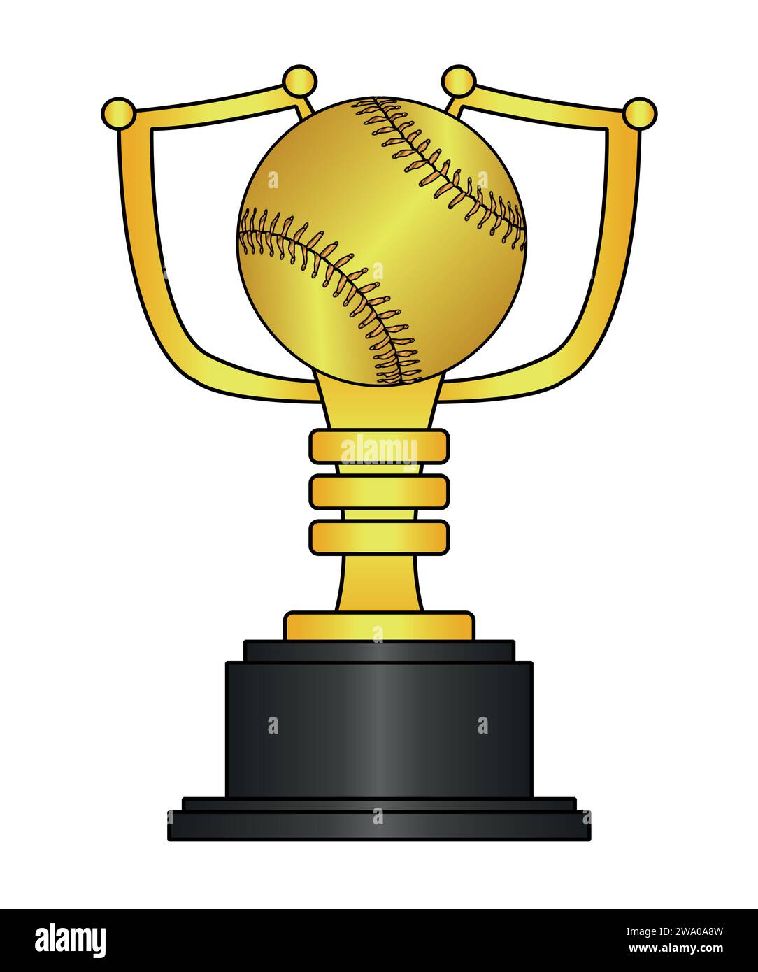 A baseball golden trophy set over a white background Stock Vector Image ...