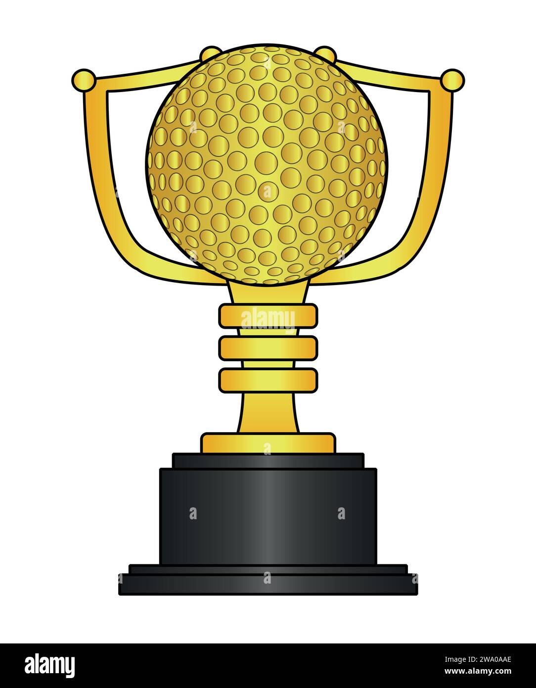 A golf golfball golden trophy set over a white background Stock Vector ...