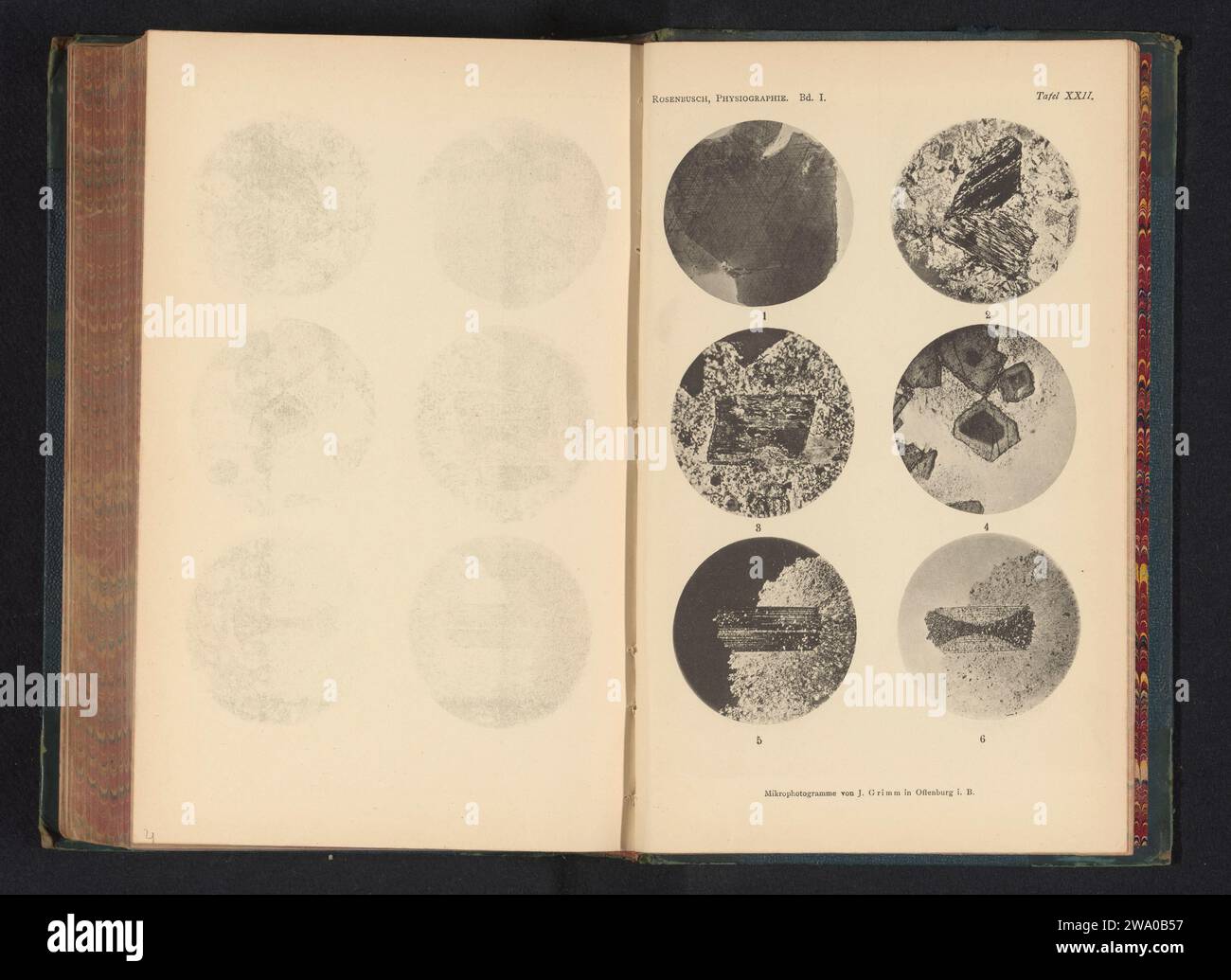 Six microscopic magnifications of minerals, Cohen, c. 1880 - in or ...