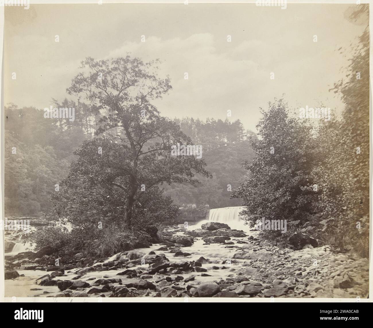 View of a waterfall in the Greta in Cumberland, Thomas Milville Raven ...