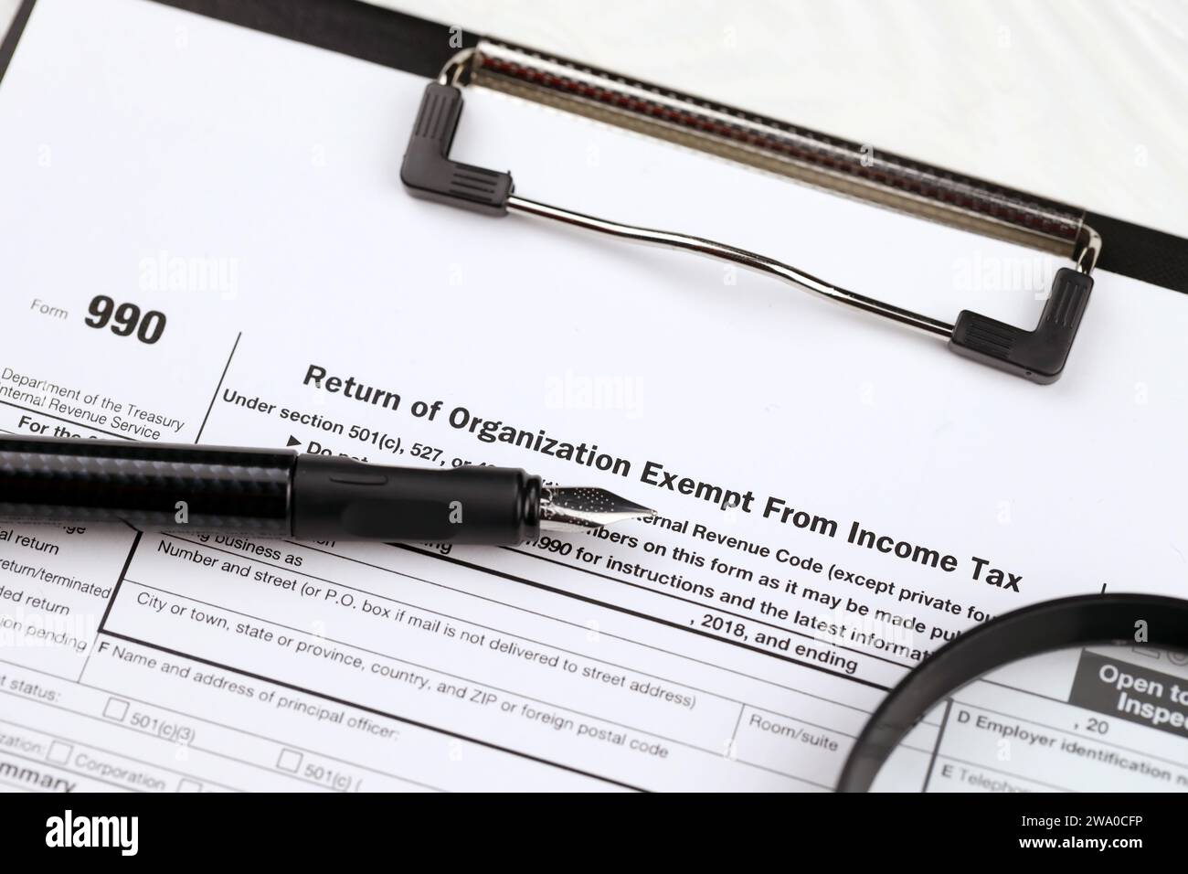 Form 990 Return of organization exempt from income tax on A4 tablet ...