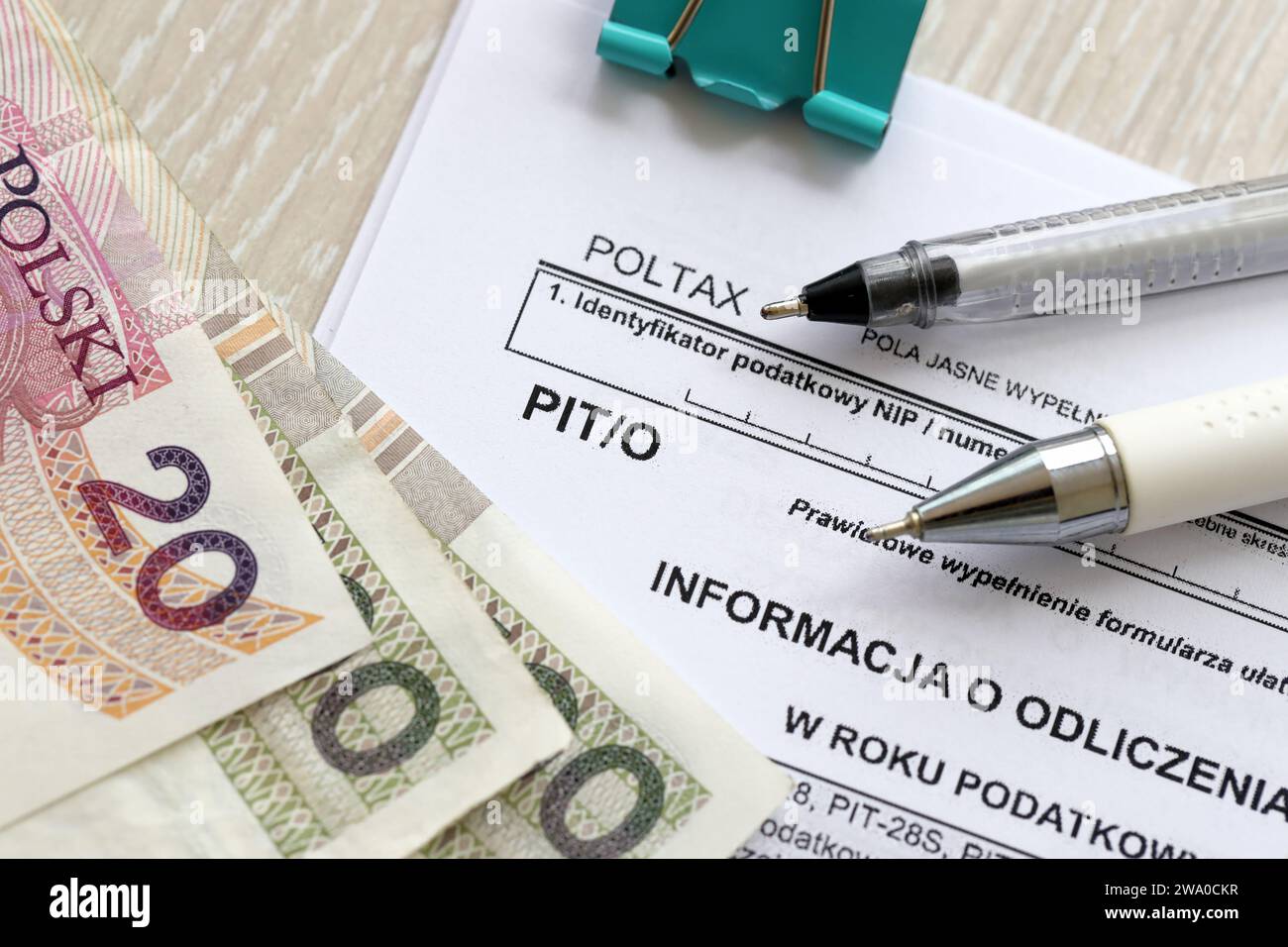 Information about deductions from income and tax, PIT-O form on ...