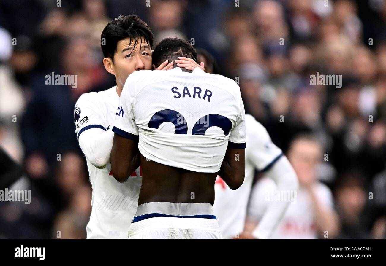 London, UK. 31st Dec, 2023. Pape Matar Sarr (Tottenham, 29) leaves the ...