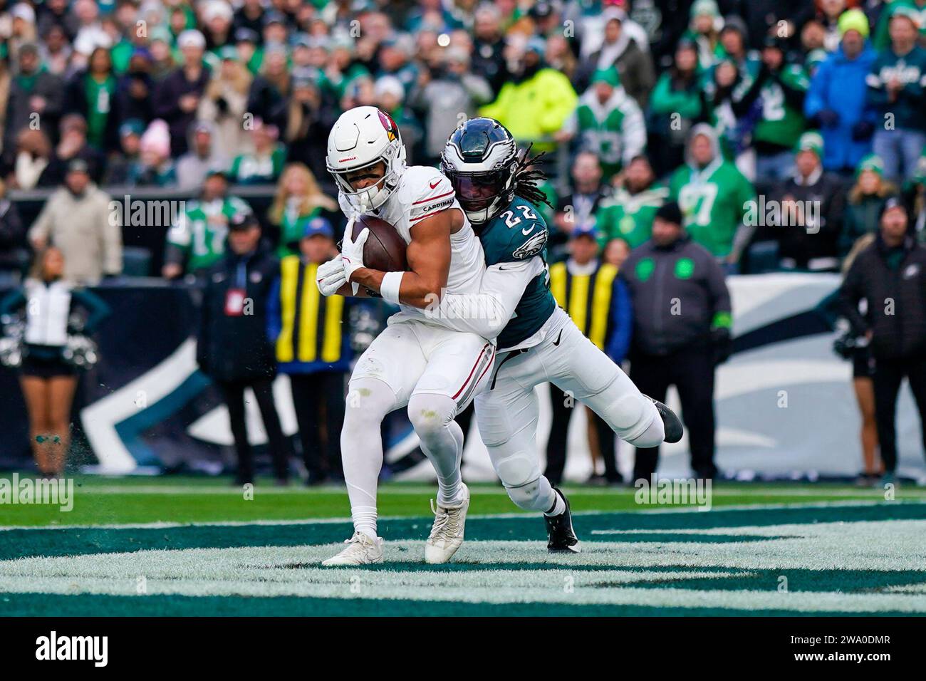 Arizona Cardinals wide receiver Michael Wilson, left, catches a ...