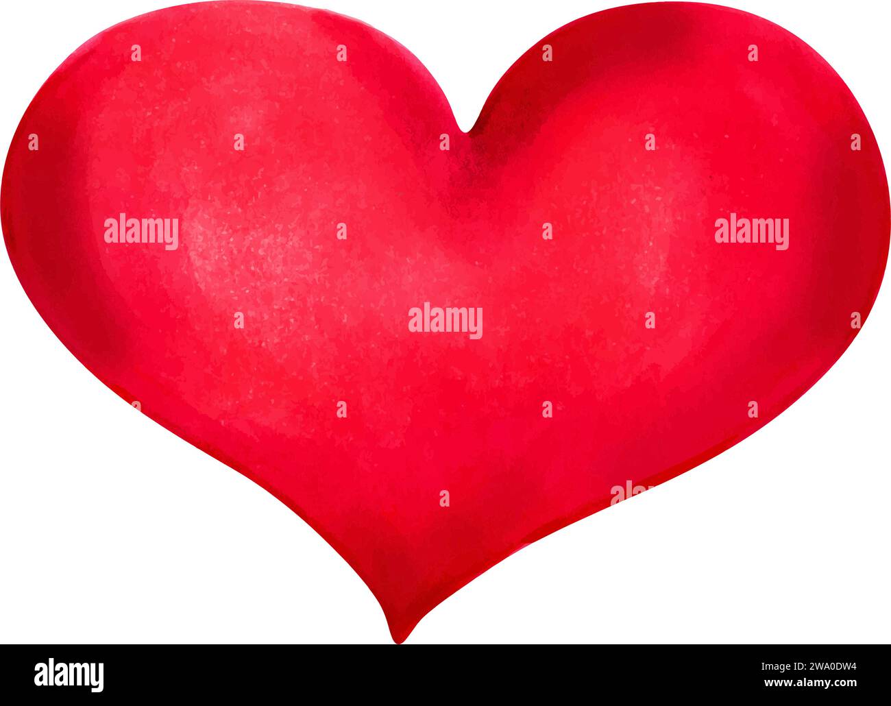 Hand drawn red heart, design element for Valentine's Day. Watercolor ...