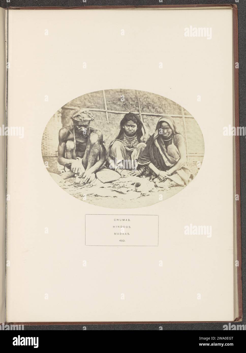 Portrait of three unknown people from the Chamar Kaste from Madras, c ...