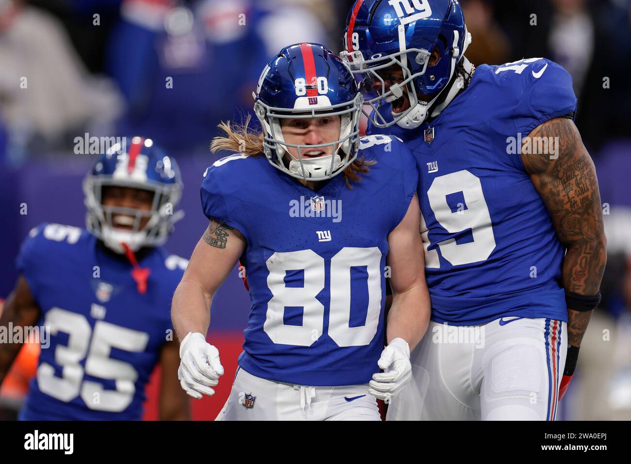 New York Giants wide receiver Gunner Olszewski (80) celebrates after ...