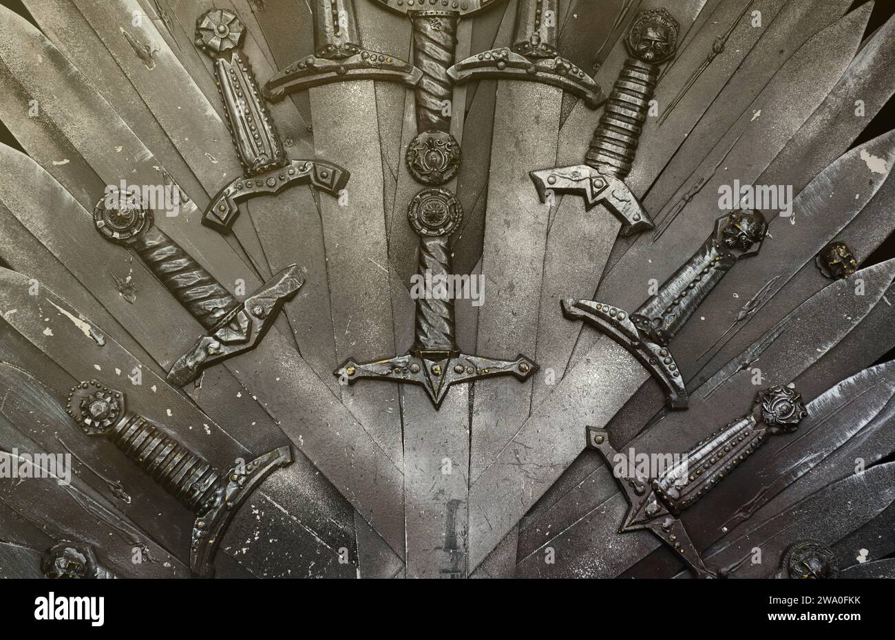 Metal knight swords background close up. The concept Knights Stock ...