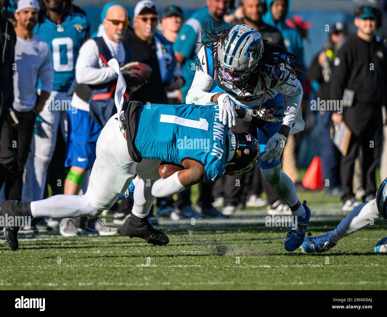 December 31, 2023: Jacksonville Jaguars running back Travis Etienne Jr ...