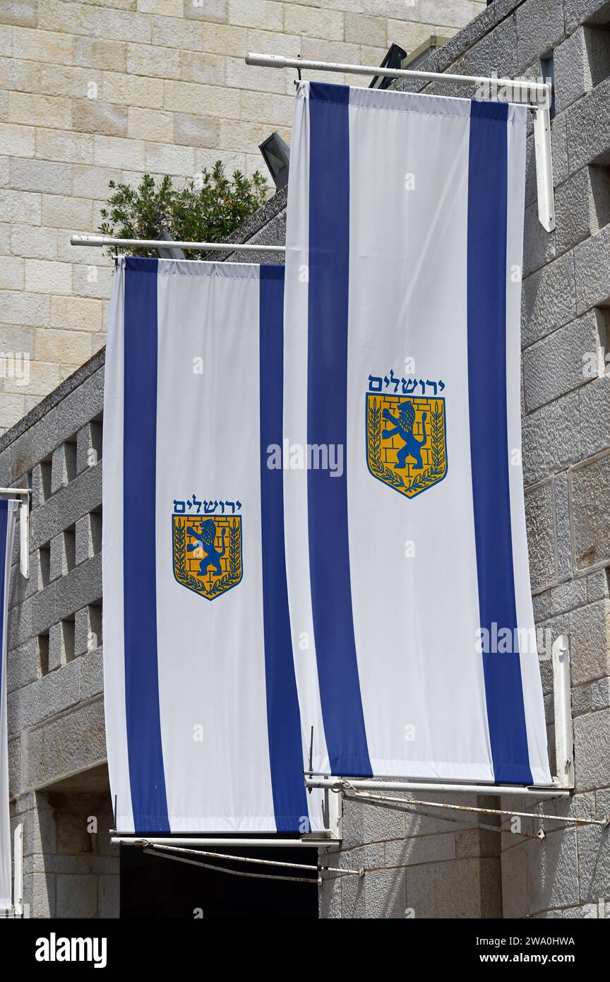 Banner of the municipality of Jerusalem Stock Photo - Alamy