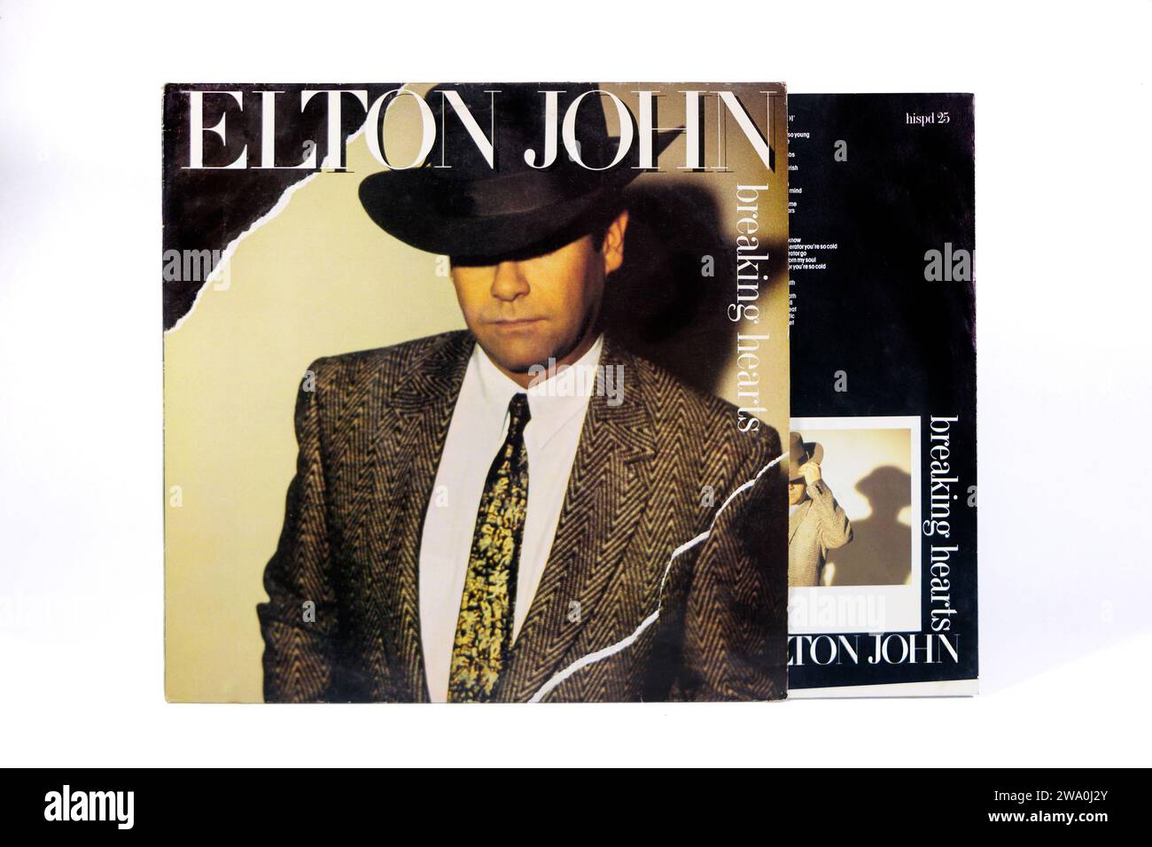Elton John LP album record cover breaking hearts Stock Photo - Alamy