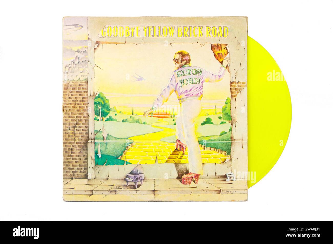 classic record cover and label for Goodbye yellow brick road by elton ...