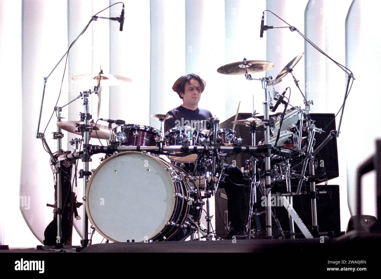 Milan Italy 2000-05-25: Sergio Carnevale drummer of the Bluvertigo ...