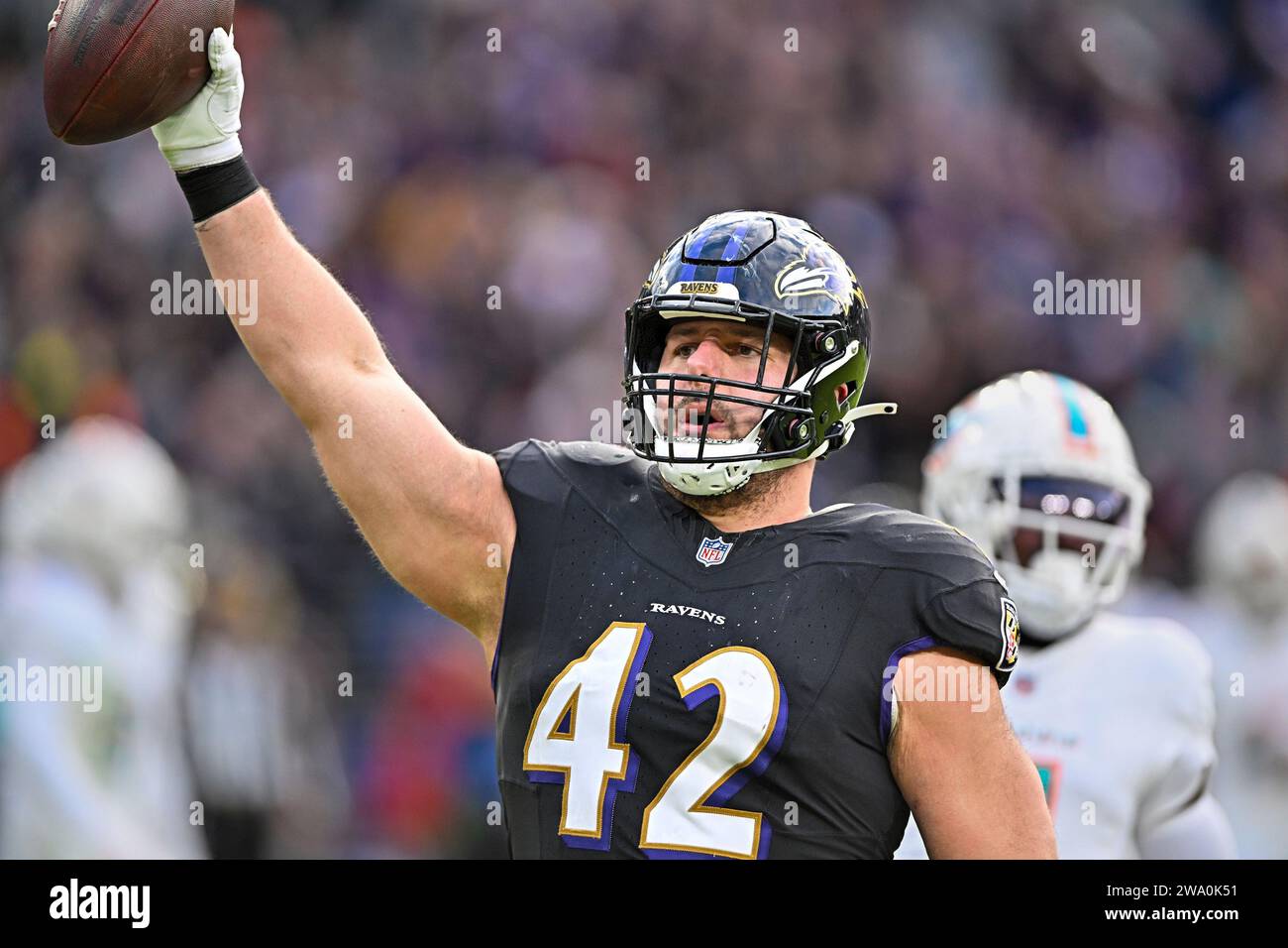 Baltimore, United States. 31st Dec, 2023. Baltimore Ravens fullback ...