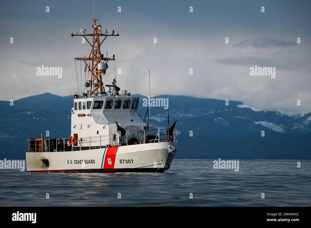 Coast Guard Cutter Osprey [WPB 87307] idles near the entrance of the ...