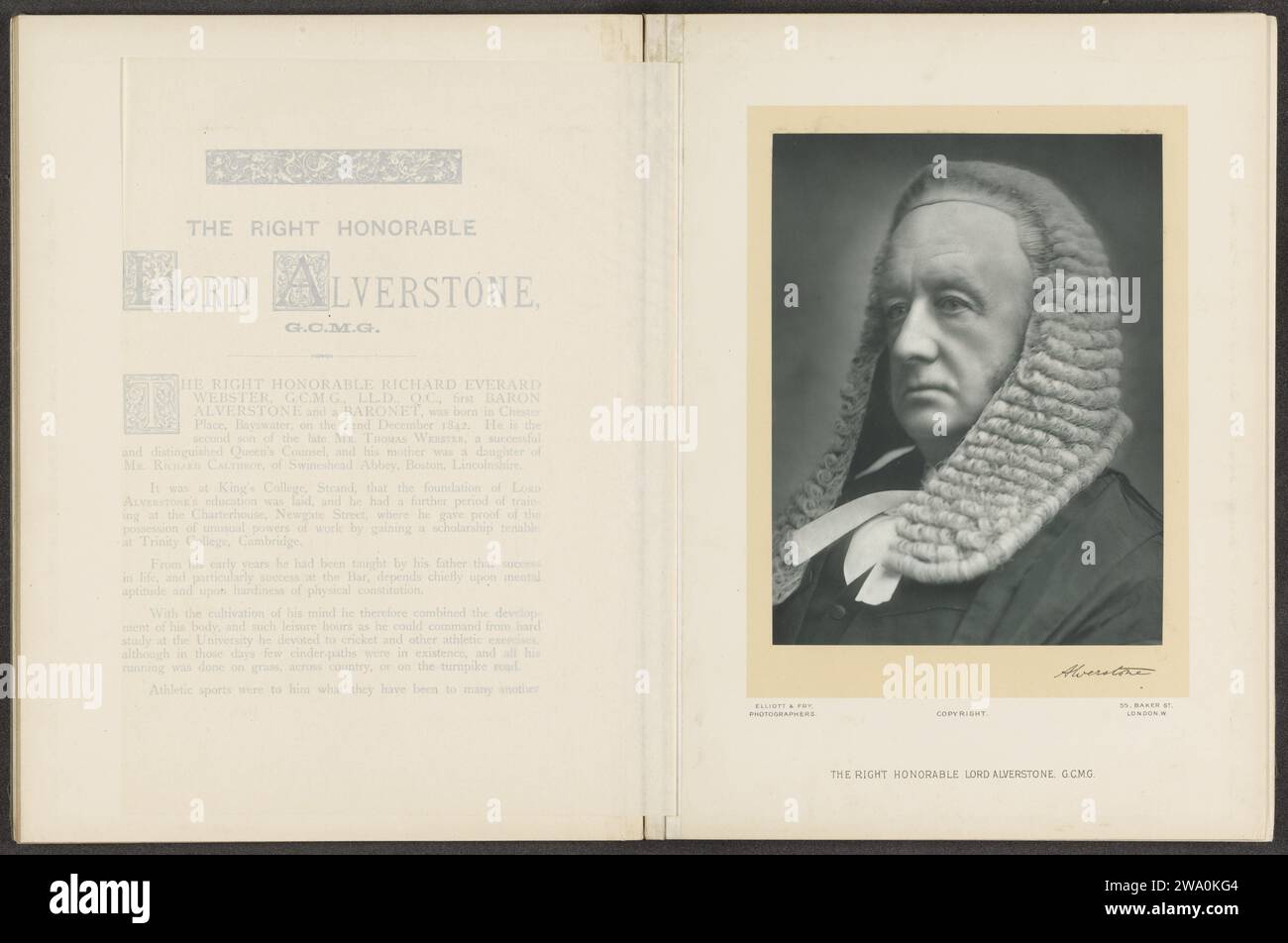 The right honorable lord Alverstone, G.C.M.G., Elliott & Fry, c. 1893 ...