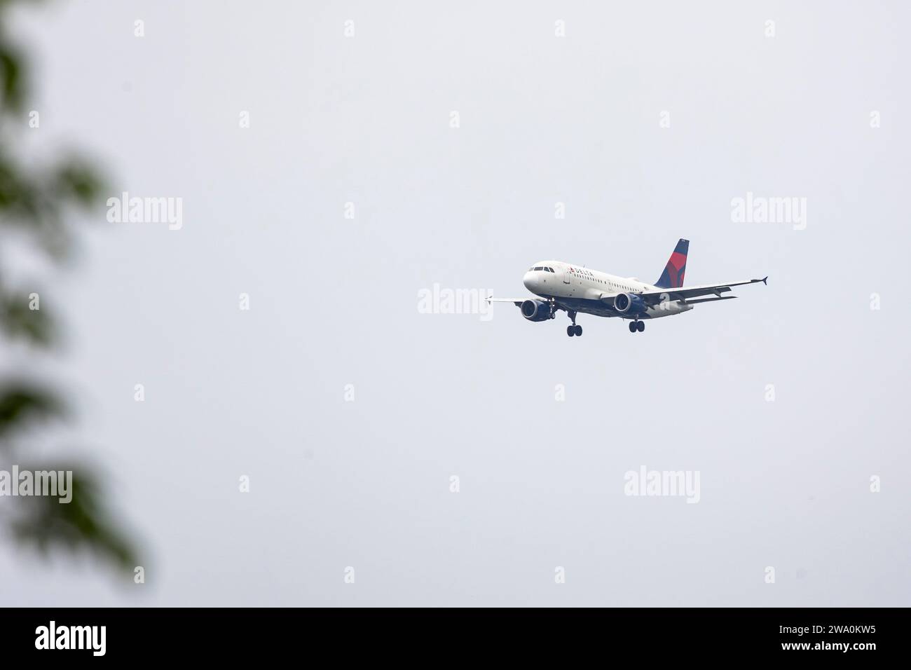 Delta Air Lines aircraft flying before landing at Ronald Reagan ...