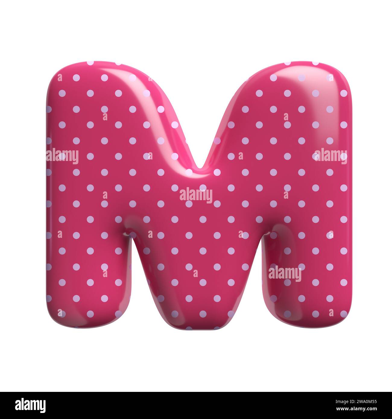 Polka dot letter M - Capital 3d pink retro font - suitable for Fashion ...