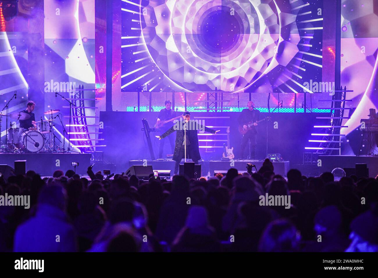 Stuttgart, Germany. 31st Dec, 2023. Singer Peter Schilling and his band ...